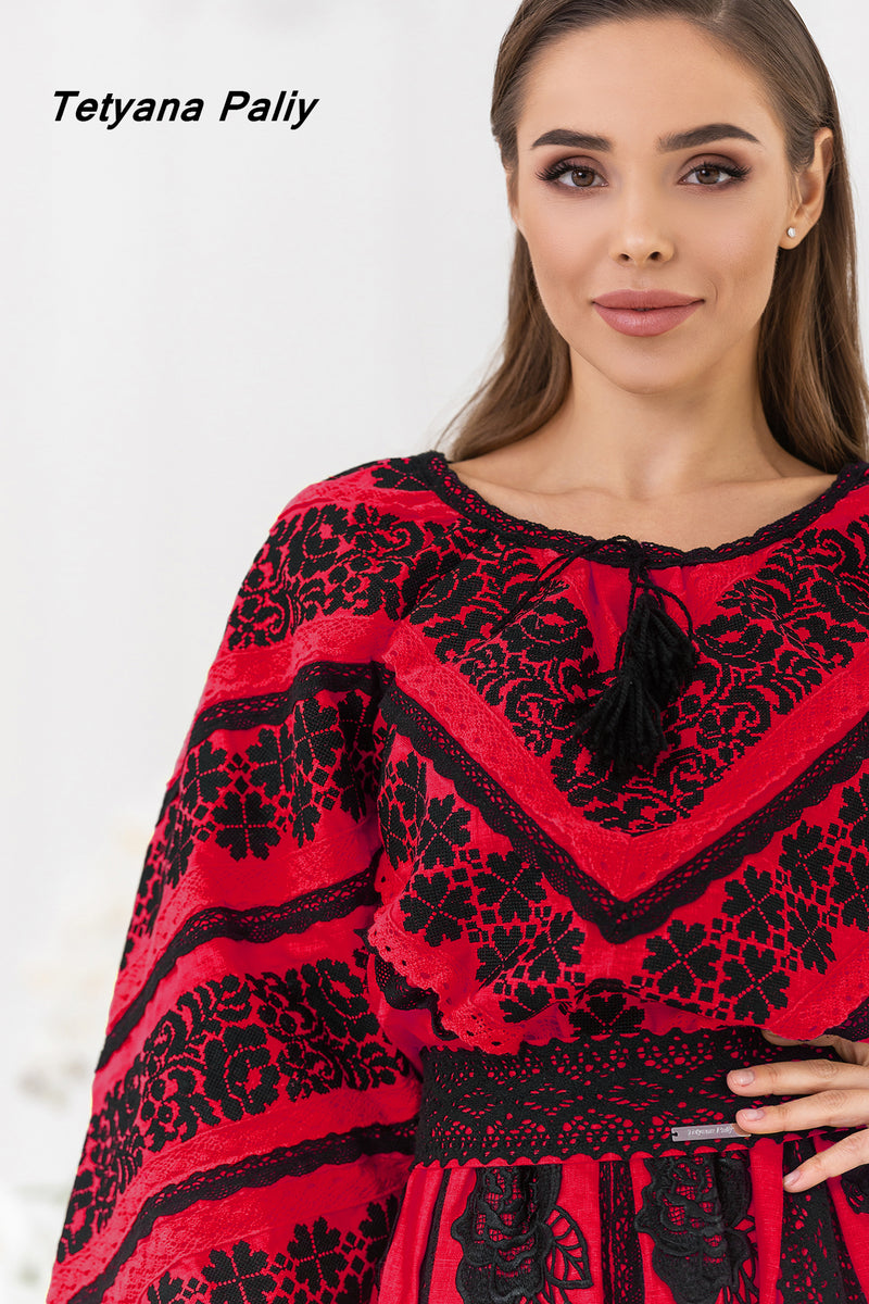 Lyubava midi dress (red) – Tetyana Paliy