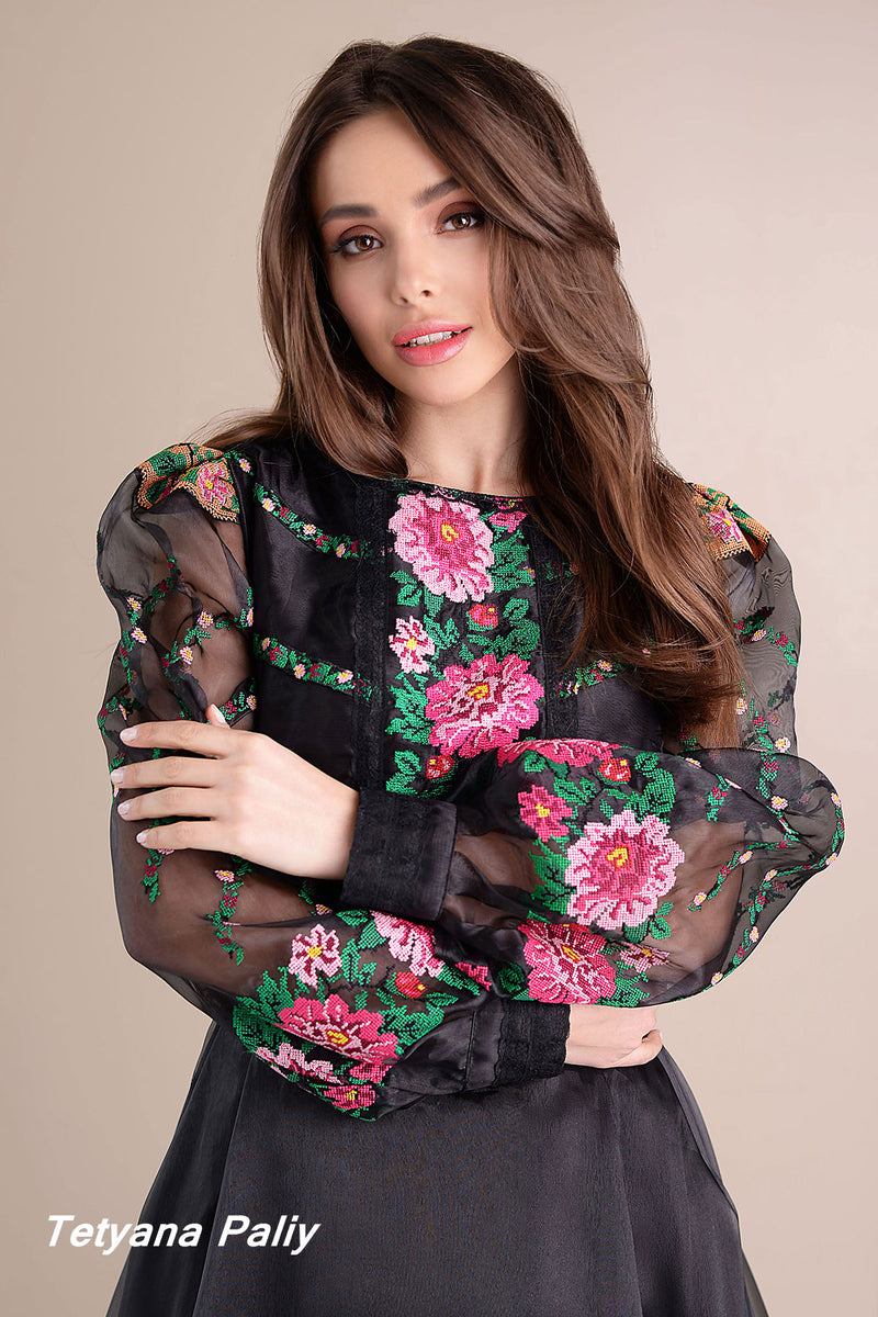 Tina embroidered dress ( black ) – Tetyana Paliy